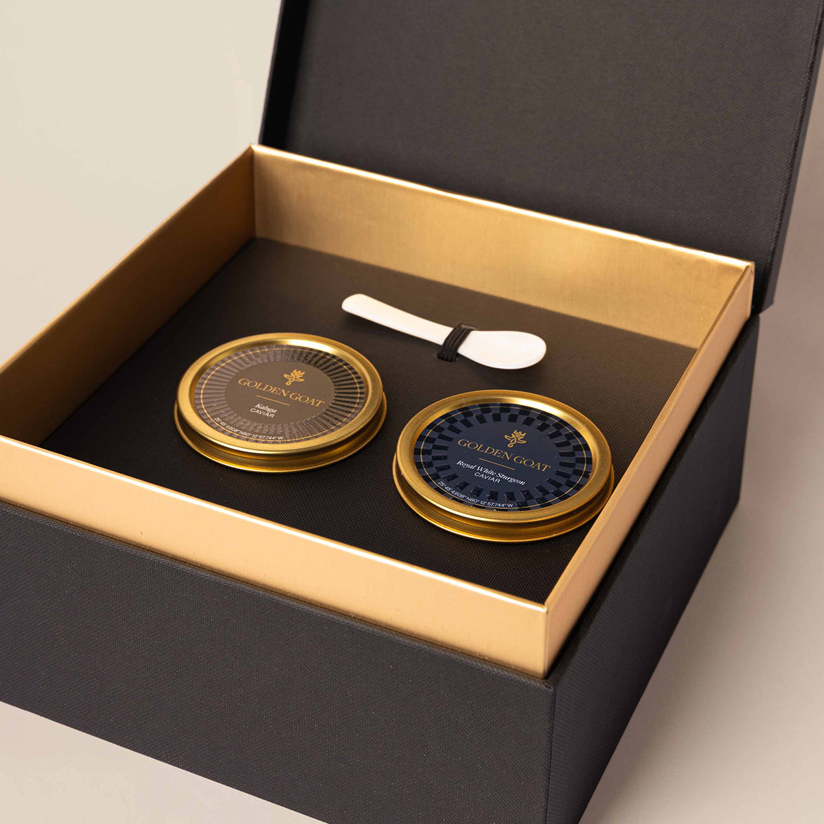 Luxury Royal White Sturgeon Caviar Gift Set | Golden Goat